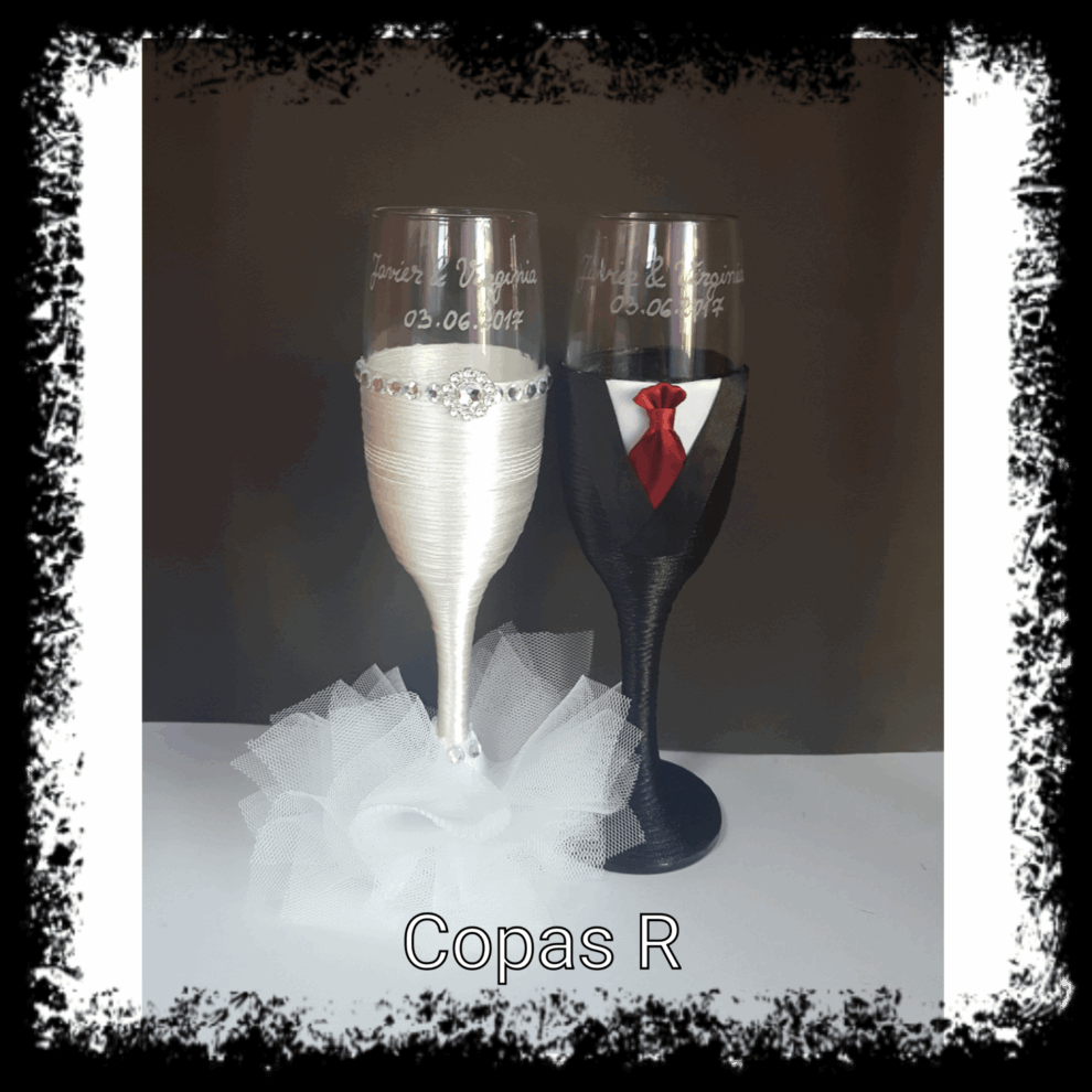 Copas Personalizadas para Bodas y Eventos - Copas de Novios
