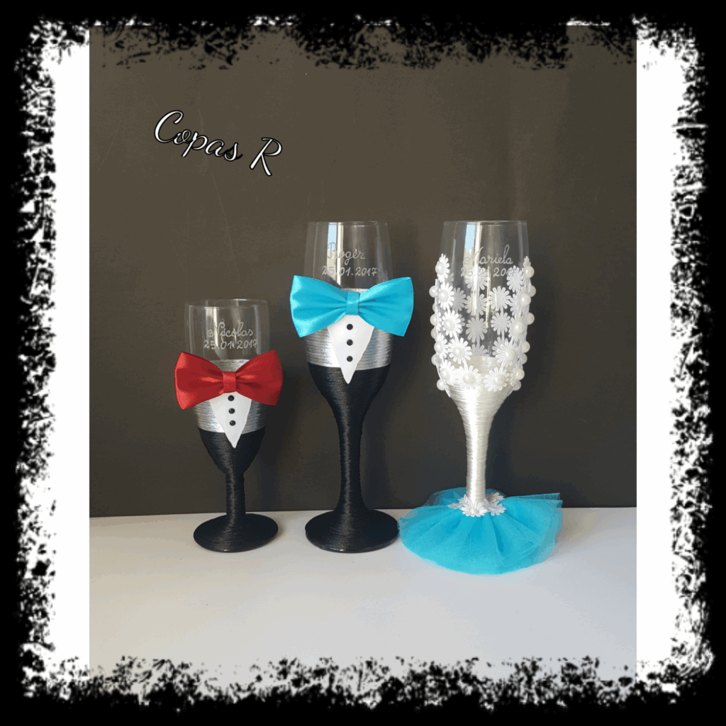 Copas Personalizadas para Bodas y Eventos - Copas de Novios