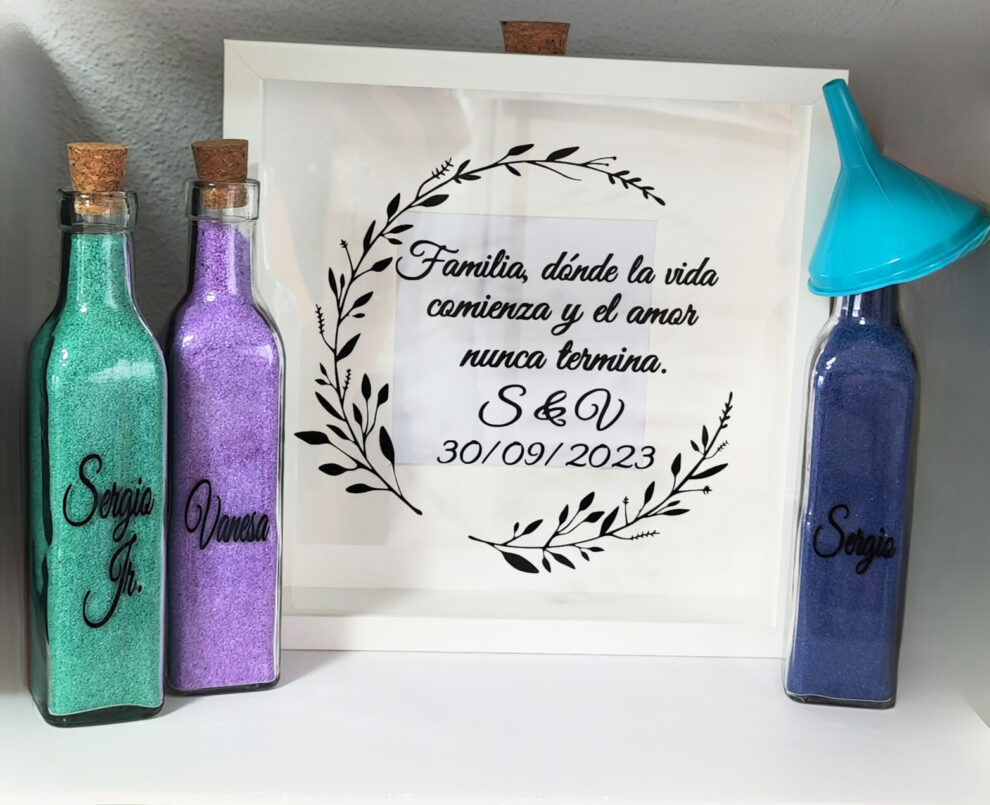 Marco y botes para ceremonia de la arena | Regalos Personalizados